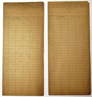 c1949 Wheeling Lake Erie Lorain West Virginia Railroad Switch List Form ...