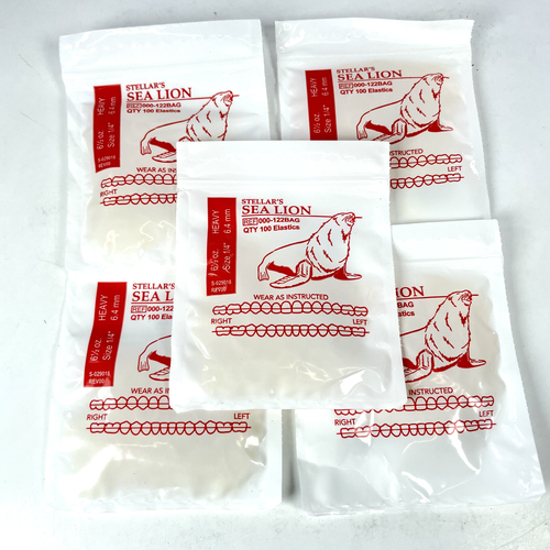 5 Bags (500) American Orthodontics Braces Elastics SEA LION 6.5 oz 1/4 ...
