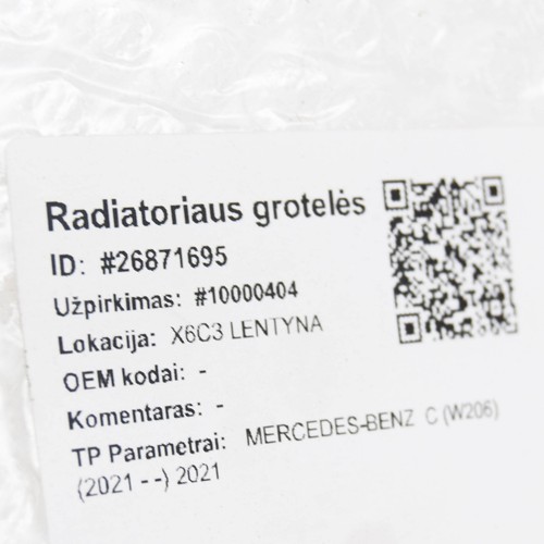 MERCEDES-BENZ C W206 Radiator Grille A2068804205 NEW GENUINE | eBay