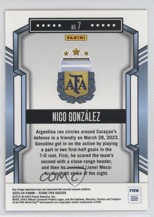 2023-24 Panini Score FIFA Orange Lasers /35 Nicolas Gonzalez Nico ...