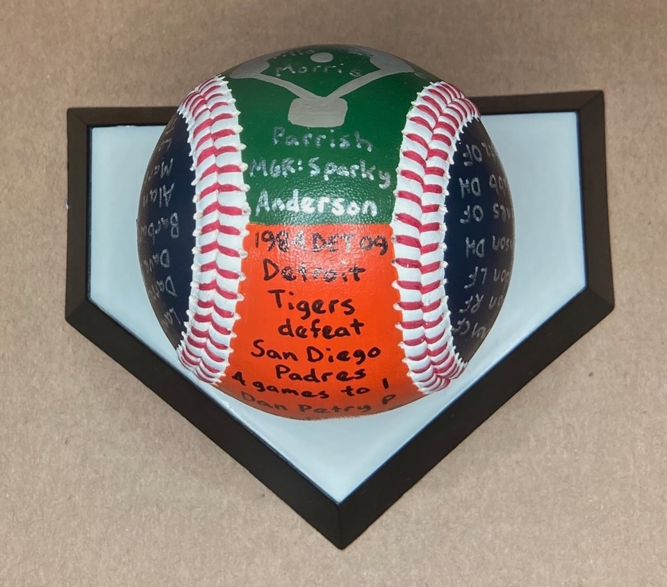 1984 Detroit Tigers World Series Champions Hand Painted Baseball (B64 ...