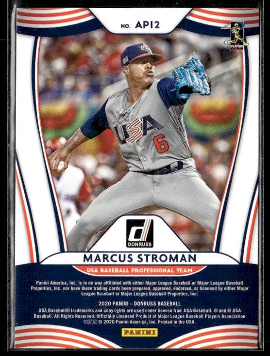 2020 Donruss #AP12 Andrew Abbott / Marcus Stroman American Pride Vector ...