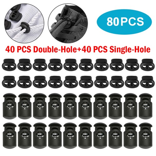 Spring Loaded Toggle Stop Cord Locks End Plastic Single double Hole ...