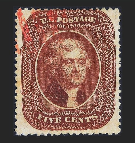 #30 Orange Brown with Red Cancel. Sound stamp, scarcer as Used. Scott ...