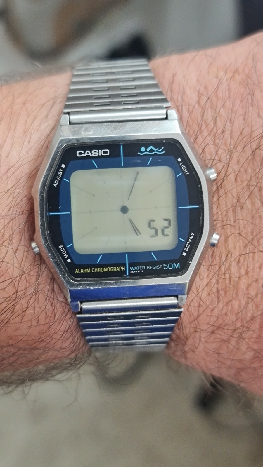 Mega Rare Casio AA-92W Module 103 Blue Thunder Alarm Chronograph Watch ...
