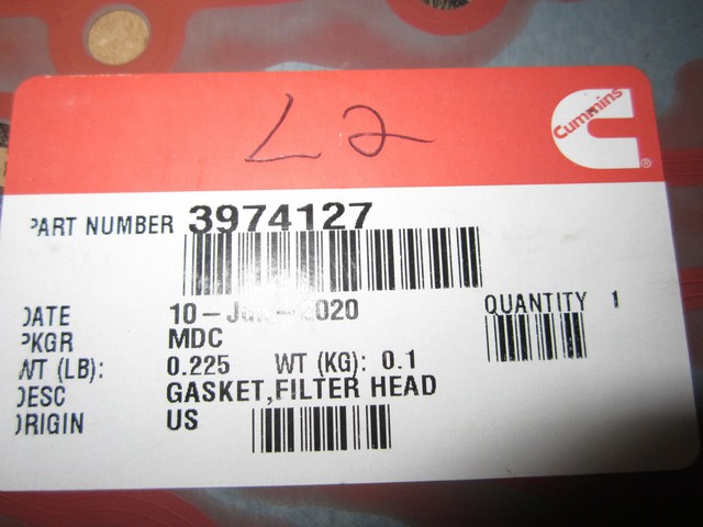 Cummins OEM 3974127 Filter Head Gasket 3947413 for sale online | eBay