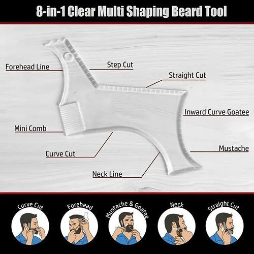 Beard Ruler, Beard Styling Tool, Beard Styling Comb, Beard Template ...