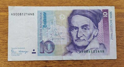 Antique 10 Zehn Deutsche Mark Banknote - Deutsche Bundesbank - 1989 | eBay