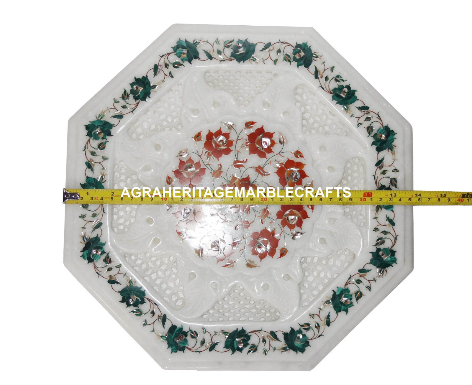 14" Marble Side Coffee Table Top Hakik Stone Decor Special Furniture ...