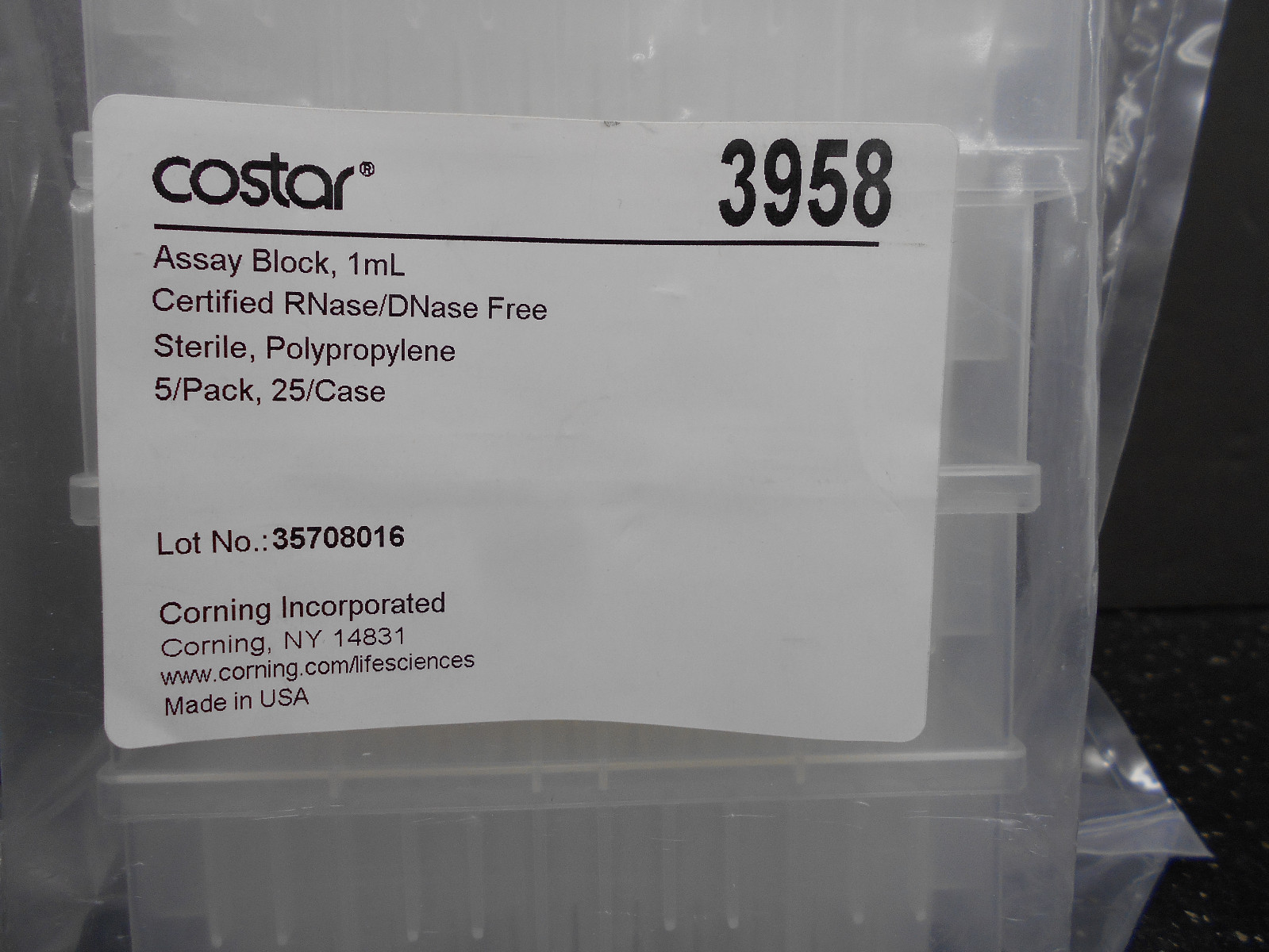 CORNING COSTAR 3958 ASSAY BLOCK 1ML 5/PK | eBay