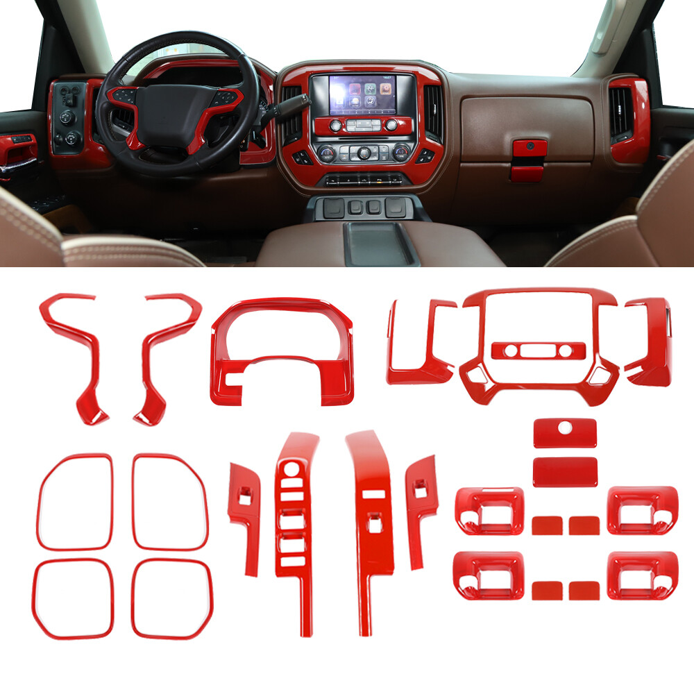 Interior Accessories Trim Full Kit For Chevy Silverado GMC SIERRA 14-17 ...