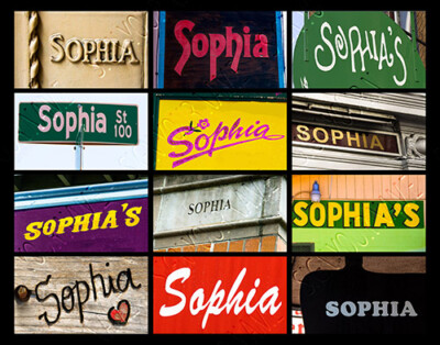 SOPHIA Name Poster featuring photos of actual signs | eBay