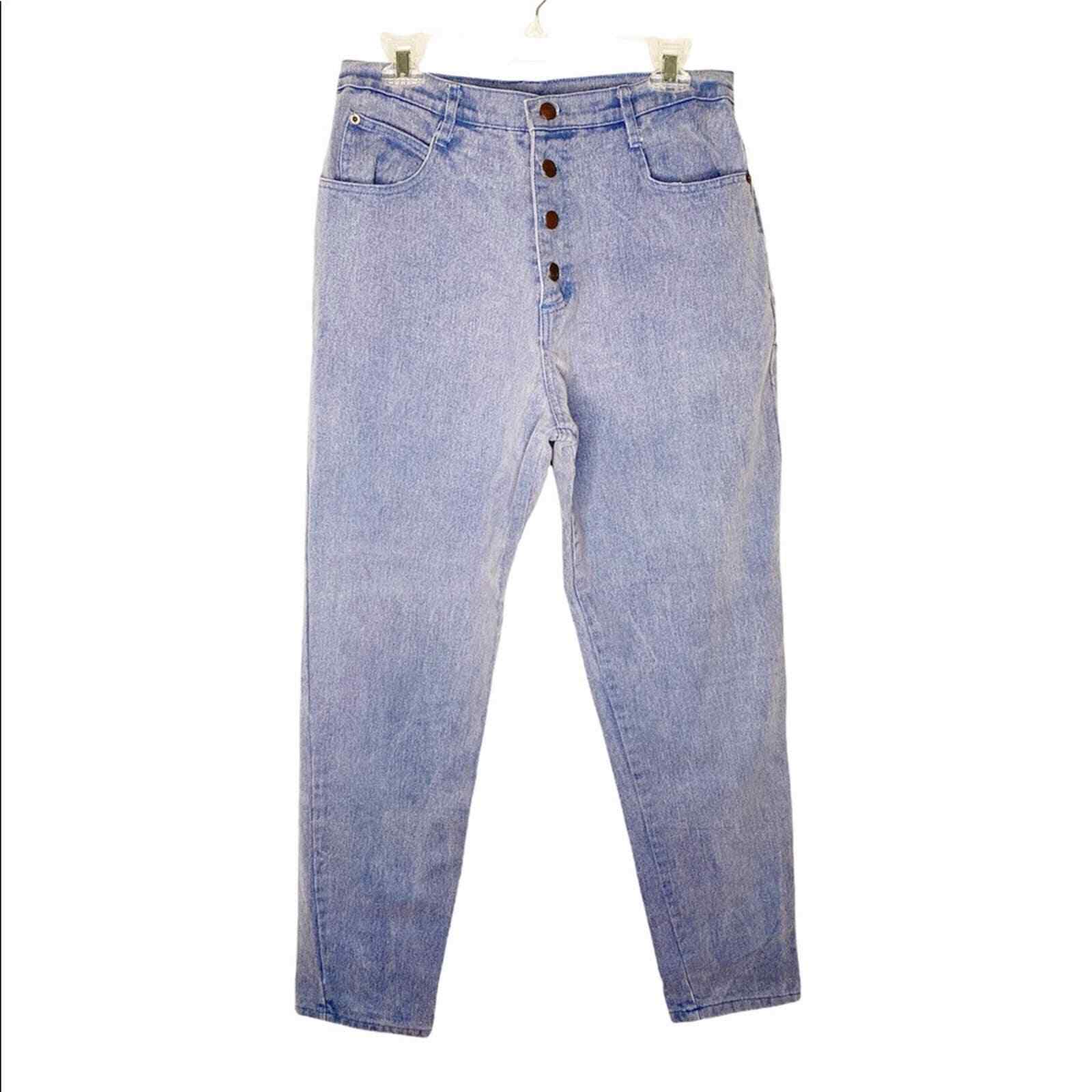 CAROLINA COLOURS vtg 4 Button Fly High Rise Mom Denim… - Gem