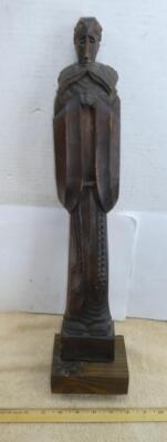 Vintage Hand Carved Wooden Monk Priest Figure Religious Statue ! | eBay