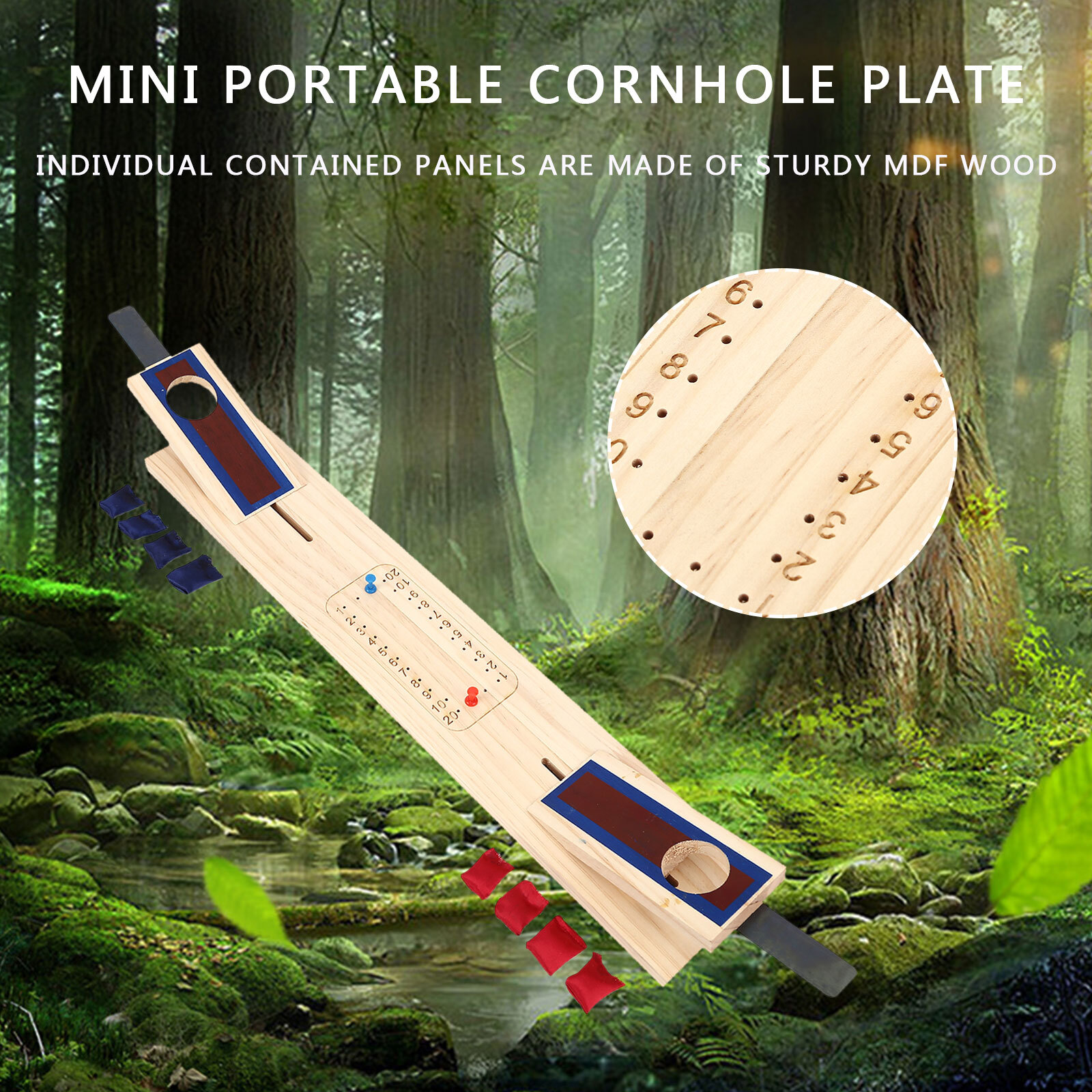 Classic Cornhole Set Mini Portable Corn Hole Boards and 8 Bean Bags ...