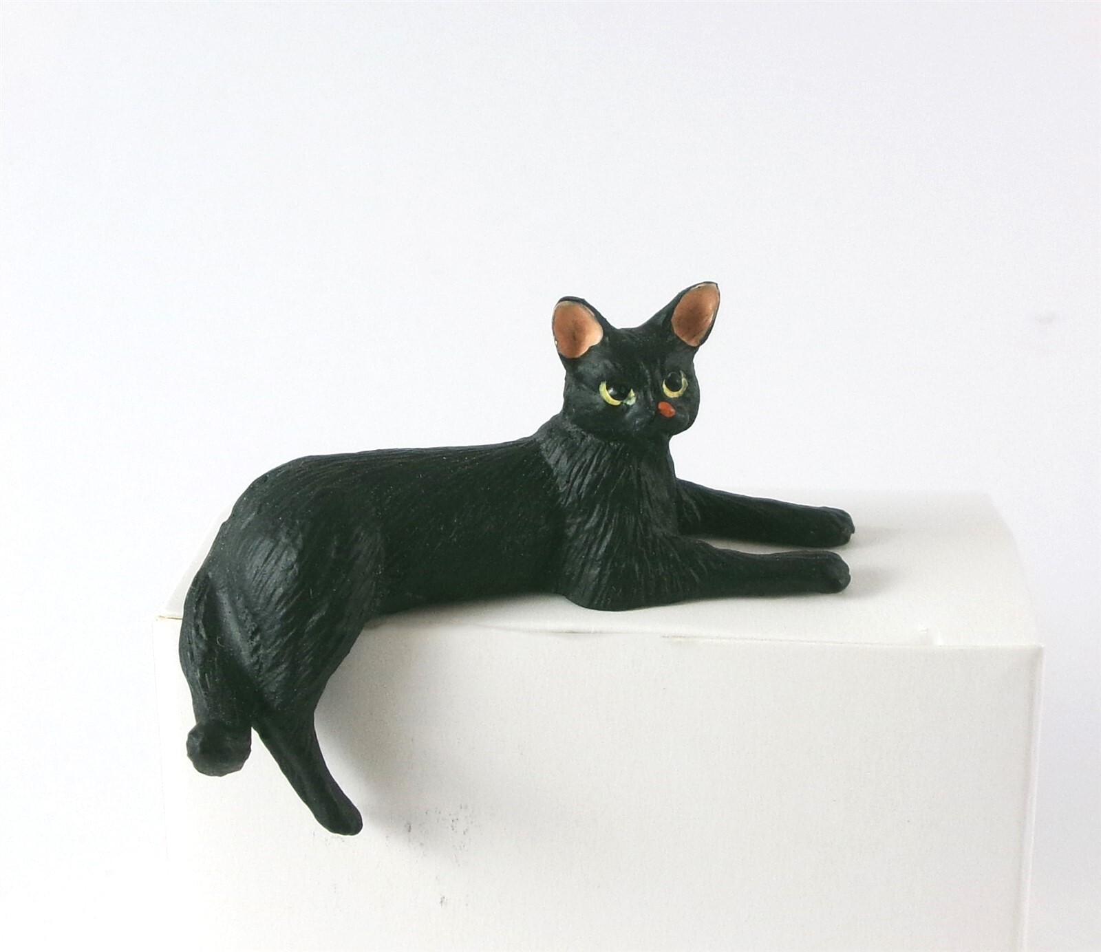 Dollhouse Minature Black Cat, Back Leg Down, E0125 | eBay