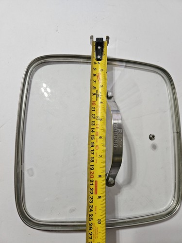 Red Copper Square Tempered Glass Replacement Lid for 9 1/2” Skillet/Pan ...