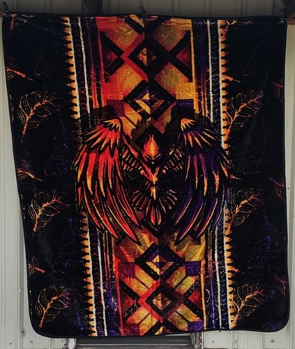 PHOENIX BIRD TRIBAL REBIRTH FEATHER INDIAN SOUTHWEST QUEEN BLANKET ...