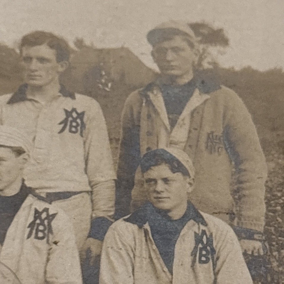 1907 BASEBALL~MENDHAM “B.B.A” FULLY UNIFORMED TEAM W/BATS/BALLS/MITTS ...