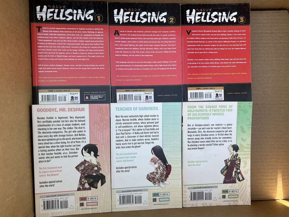 Title: Mixed Manga Lot: OOP Evangelion+Hellsing+Kenshin+RealBout+Zetsubou, 25V | eBay