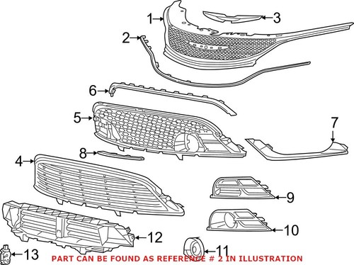 Bumper Grille Bezel Mopar 68202984AB for sale online | eBay
