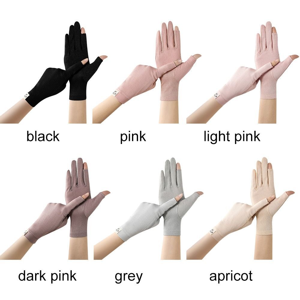 Fashion Spring Summer Anti-UV Mittens Driving Gloves Thin Gloves Women ...