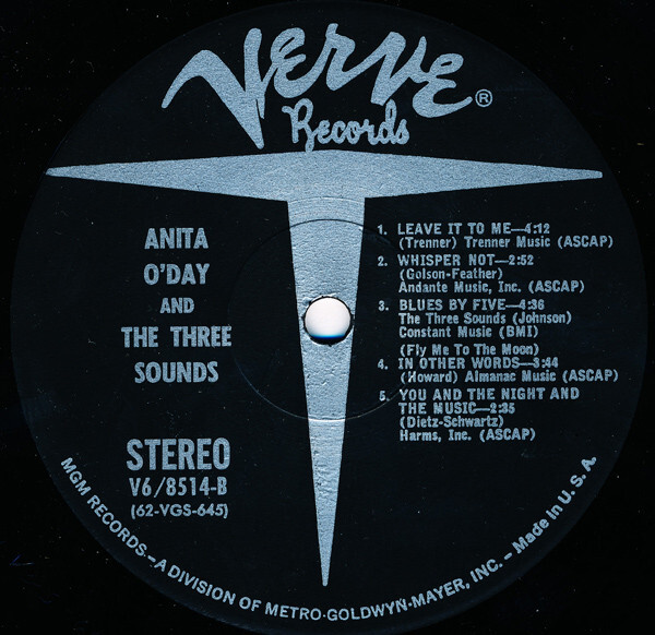 Anita O'Day And The Three Sounds - Anita O'Day & The Three Sounds 1962 ...