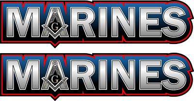 ProSticker 098.6L (Two) 1.5" x 6" Masonic Freemason Marines Decals ...