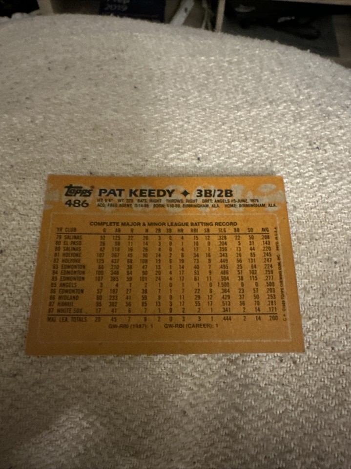 Pat Keedy - 1988 Topps #486 - Chicago White Sox Baseball Card | eBay