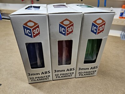 IC3D 3D ABS Printer filament - 2.2 lbs EA. | 2.85 mm | Red, Green, Blue ...