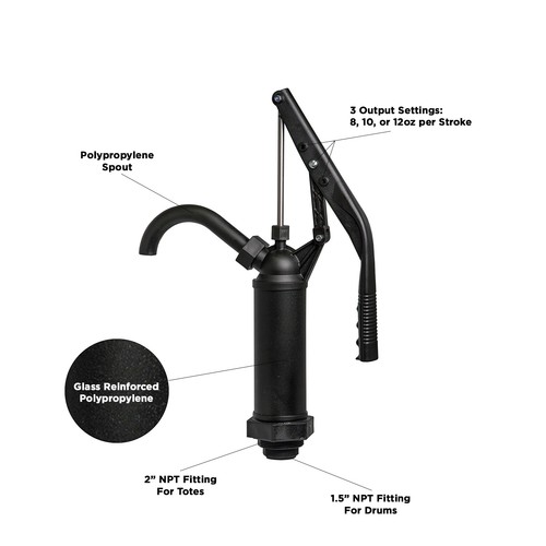 Lever Action Drum and IBC Tote Pump - For Lubricants, Detergents ...
