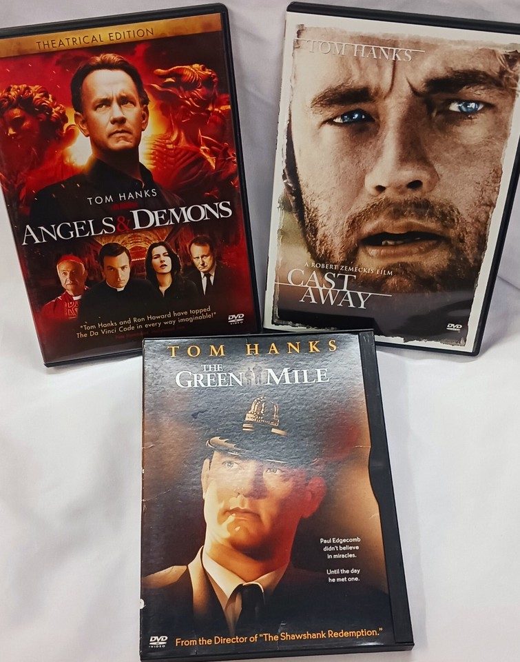 TOM HANKS DVD MOVIES LOT OF 3 ANGELS & DEMONS, CAST AWAY & THE GREEN ...