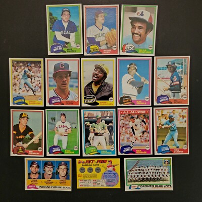 Lot 16 Cards - 1981 Topps MLB Baseball Vets, Rookies, All-Stars | eBay