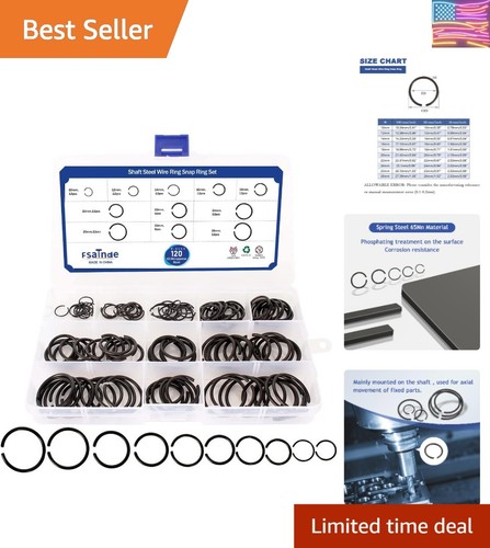 Versatile 120 Pcs Snap Ring Set – 10 Sizes for Mechanical Projects ...