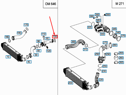 MB C W204 Engine Intake Pipe Seal O-Ring Gasket A0149976645 NEW GENUINE ...