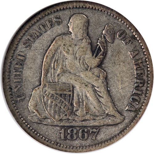 1867-S Seated Liberty Dime ANACS VF20 Great Eye Appeal Nice Strike | eBay