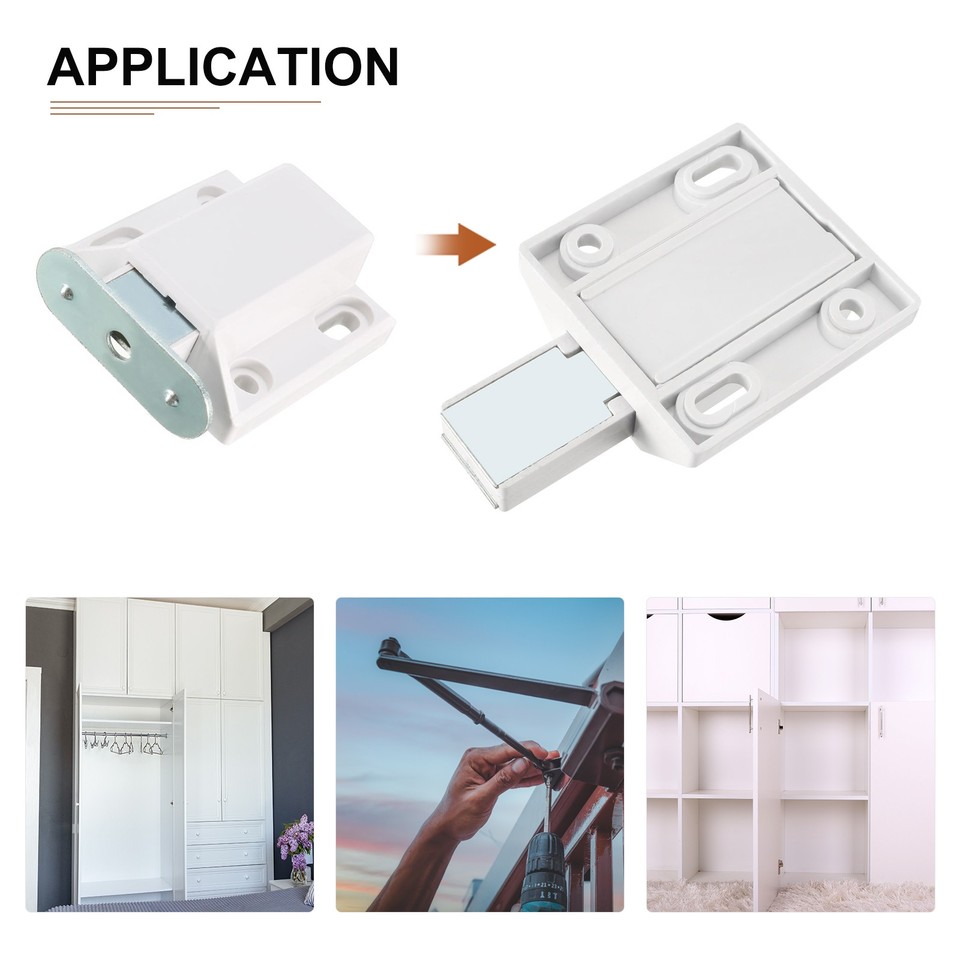 45x38mm Cabinet Magnets Latch - 2 Pack - Plastic Door Catch - White ...