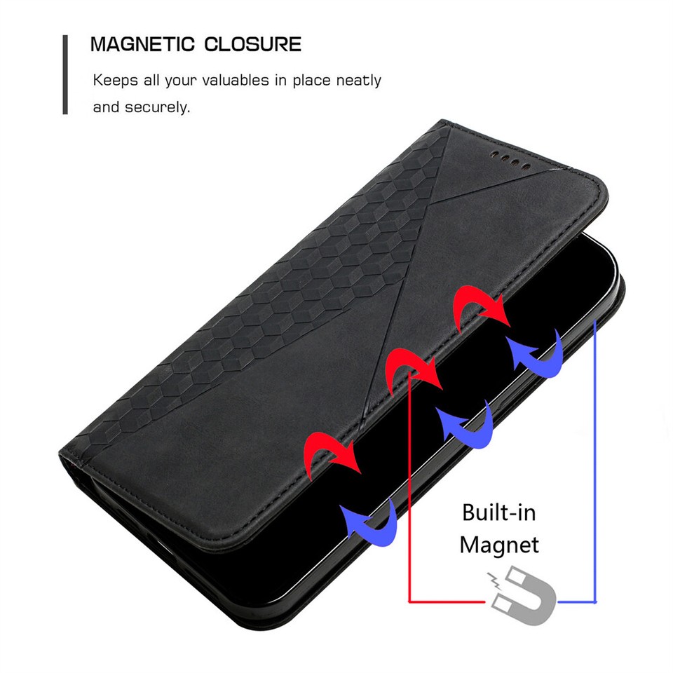 Magnetic Leather Flip Stand Card Wallet Case For iPhone 16E 15 14 13 12 ...
