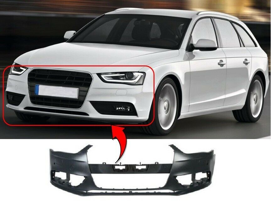 AUDI A4 ESTATE 2012-2015 FRONT BUMPER PRIMED WITH PDC & WASHER HOLES UK ...