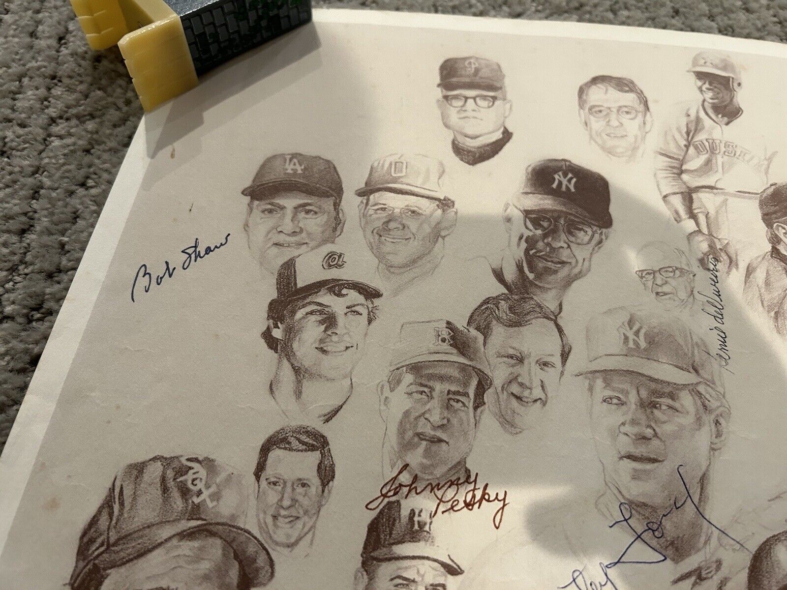 Mickey Mantle Signed Lithograph PSA Certified Autograph Multi Signed ...