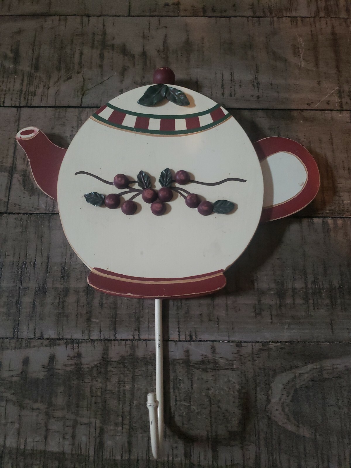 Teapot Shaped Hook With Cherries | eBay