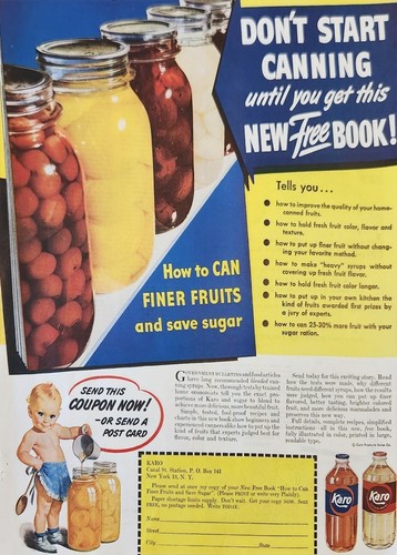 1945 Karo syrup Vintage Ad Dont start canning until you get this | eBay