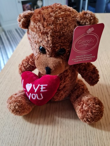 "Coochi" Lovely Soft Brown Teddy Bear with red love you heart,tag on left ear. | eBay UK