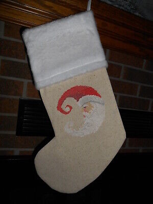 CRESCENT MOON SANTA HANDMADE EMBROIDERED CHRISTMAS STOCKING | eBay