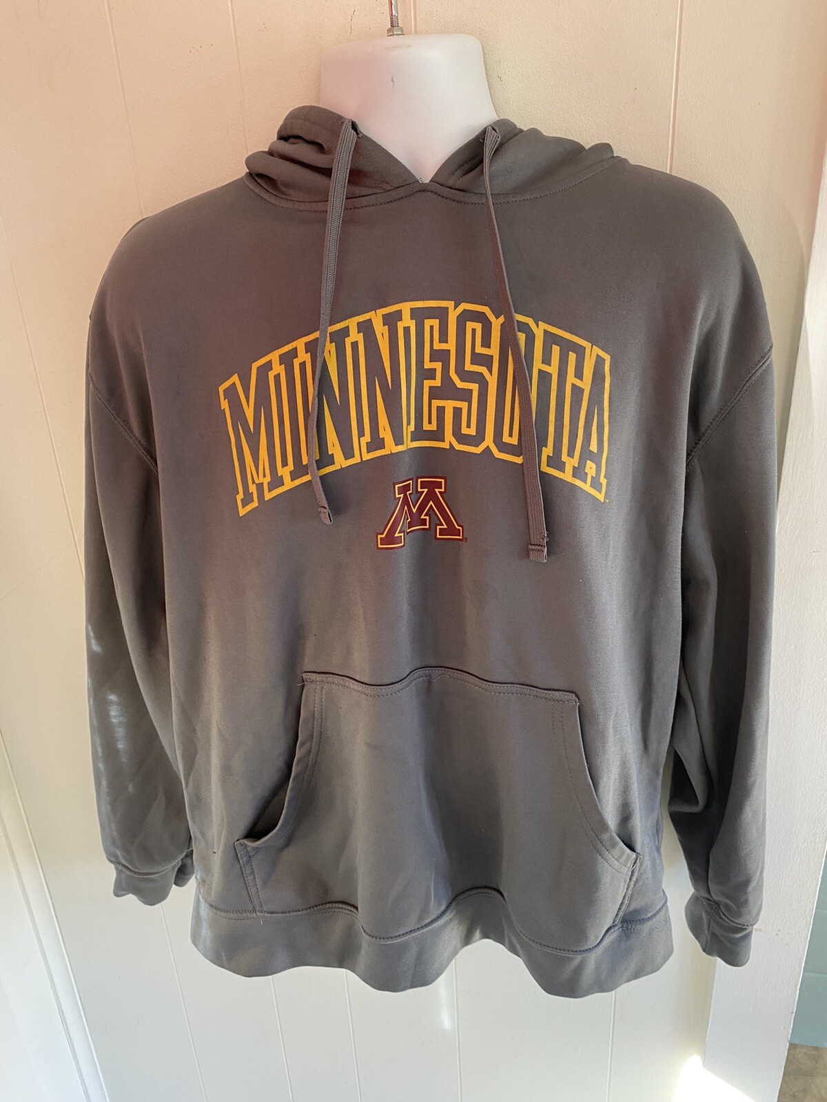 Vintage Minnesota Gophers Sweatshirt Mens Gray Hoodie Team University ...