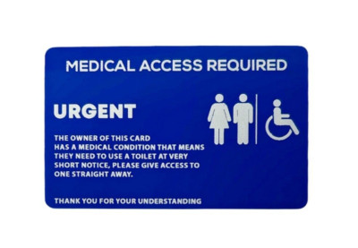 MEDICAL ACCESS CARD, to request urgent use of toilet (bladder / bowel ...