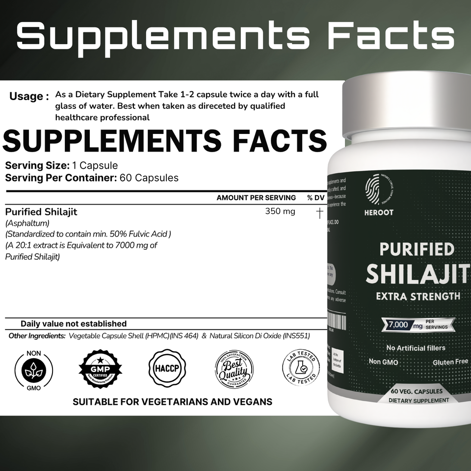 Shilajit 60 cap 7000 mg himalayan shilajit, extremely potent,high strength | eBay