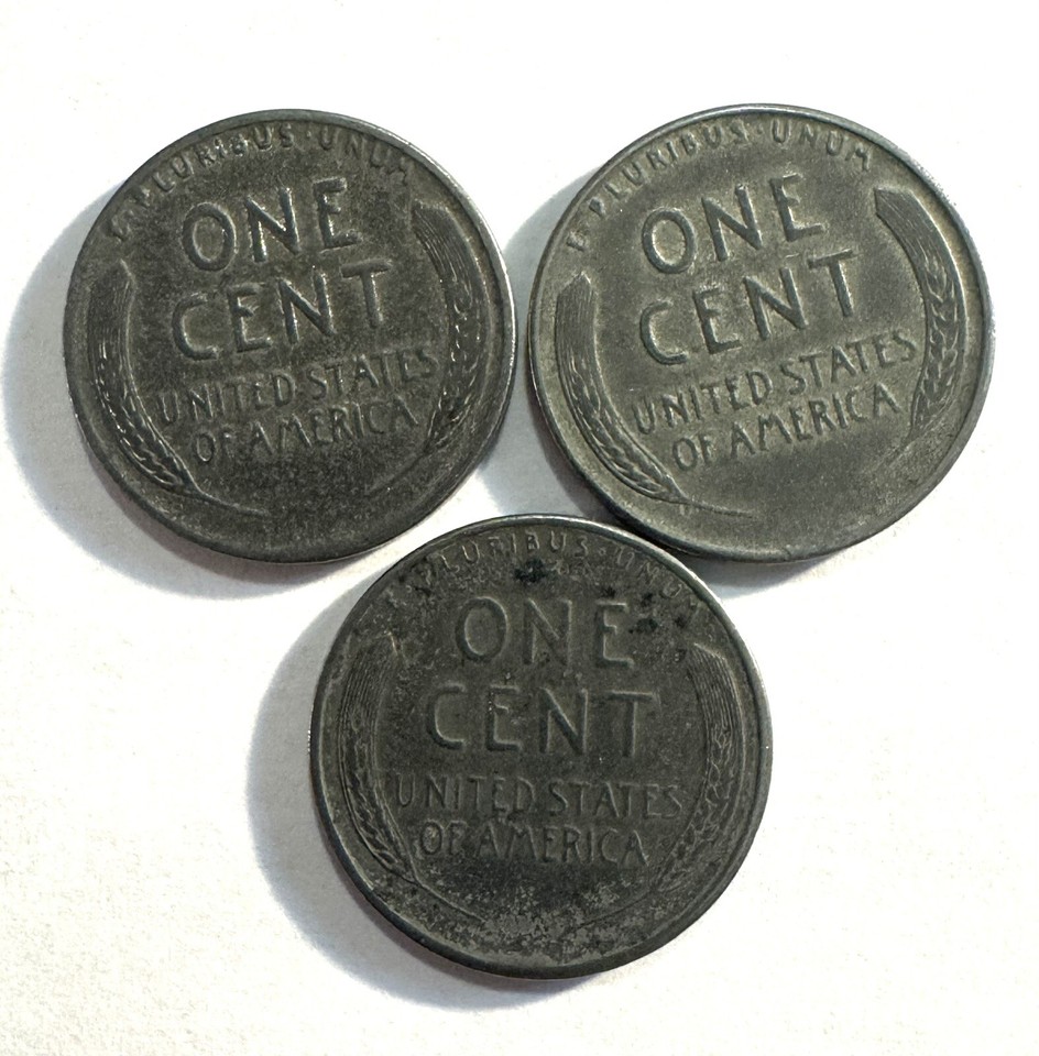 1943 P D S Lincoln Steel Wheat Cent Penny Set of 3 Coins | eBay