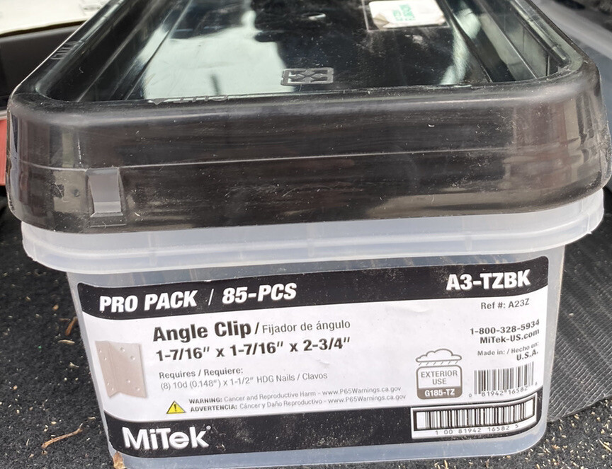 Mitek Angle Clip 1-7/16" -7/16" -3/4" A3-TZBK 84 Count Pro Pack for ...