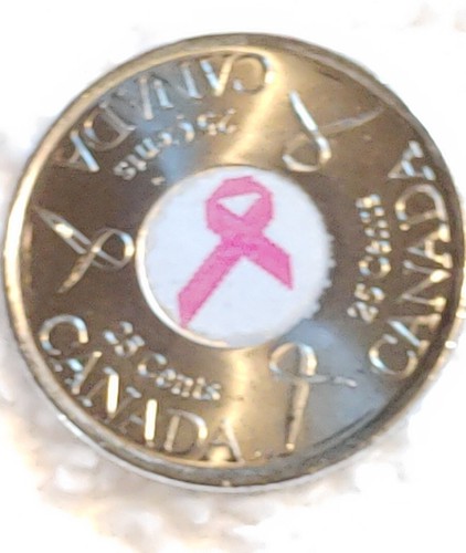 2006 P Pink Ribbon (1), Breast Cancer Canada 25 Cents, Beautiful Coin ...